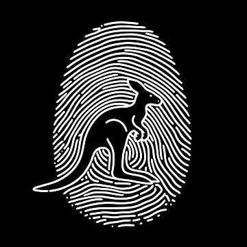 "Tribute to Australian Identity: Fingerprint and Kangaroo #2" Sticker ...