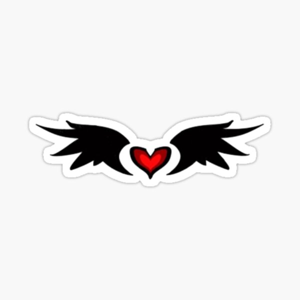 "Nevermore heart with wings" Sticker for Sale by Doodles-TS | Redbubble