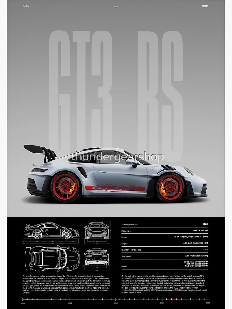 "Porsche 911 GT3 RS" Poster for Sale by thundergearshop | Redbubble