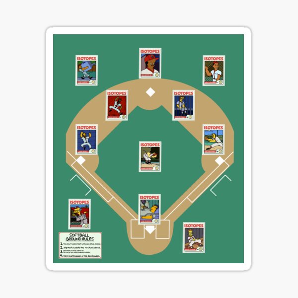 "Isotopes Softball Starting 9 Card Collection " Sticker for Sale by ...
