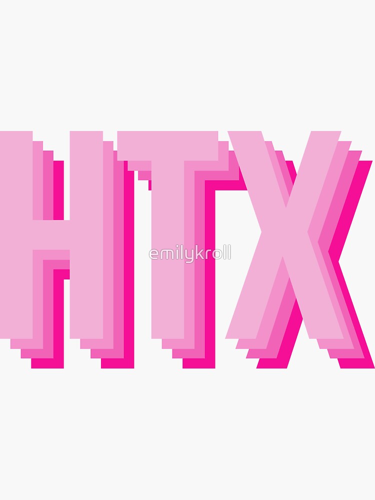 "pink HTX" Sticker for Sale by emilykroll | Redbubble