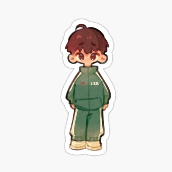 "SQUID GAME player 125 Minsu ♥️" Sticker for Sale by Eiighti | Redbubble