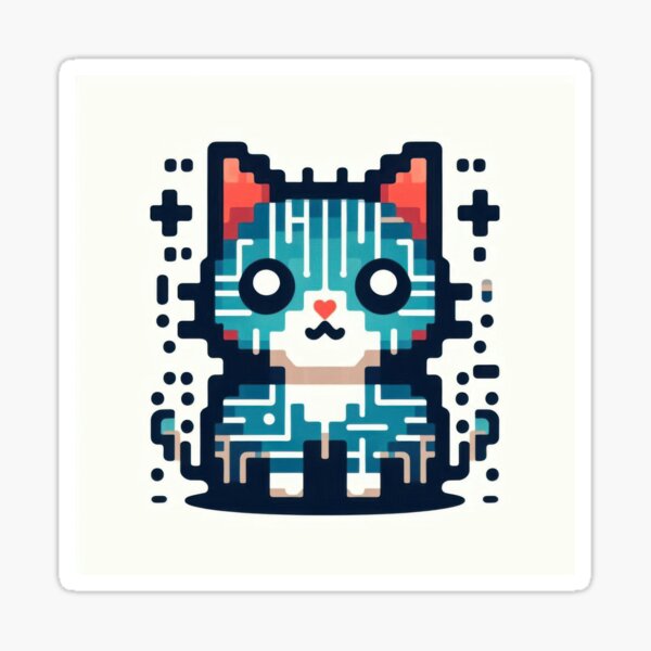 "Pixel cat" Sticker for Sale by nemil020 | Redbubble