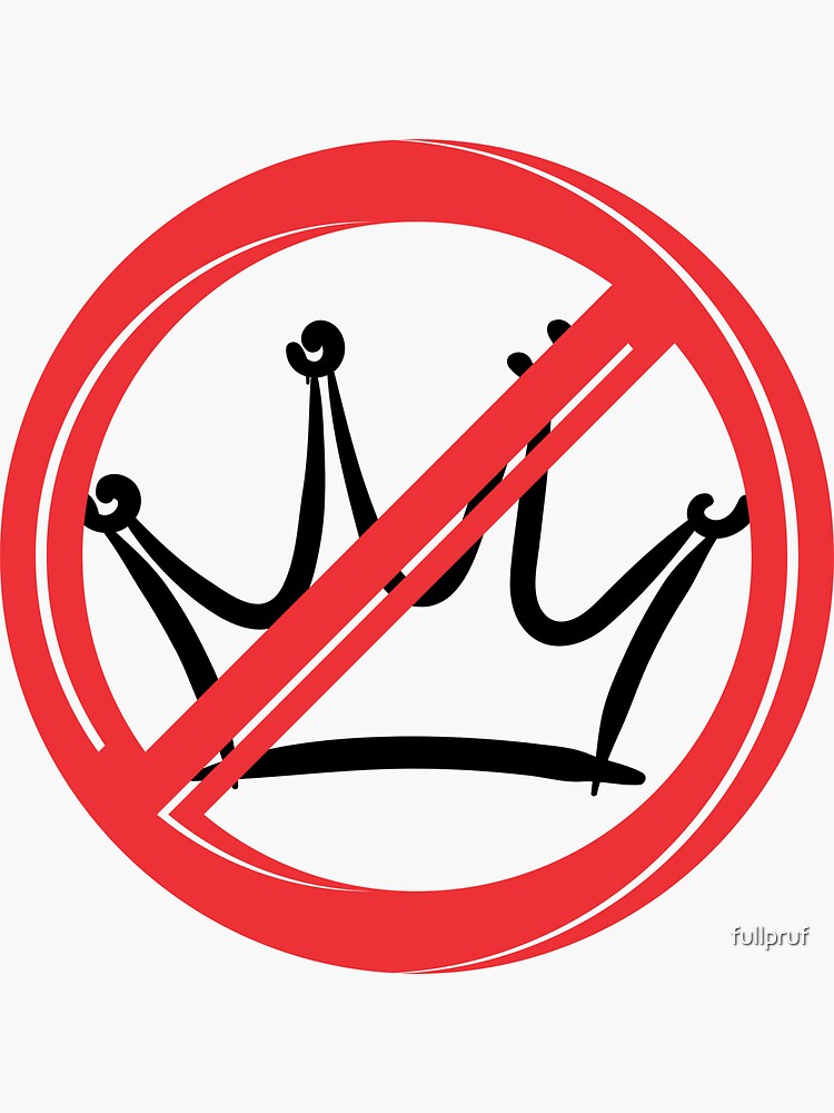 "No Kings" Sticker for Sale by fullpruf | Redbubble