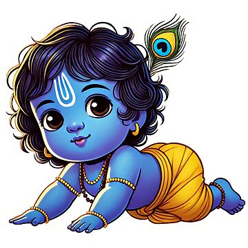 "Baby Krishna Crawling Sticker | Adorable Bal Gopal | Hindu Spiritual ...