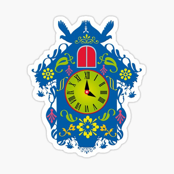 "Decorative Black Forest cuckoo clock" Sticker by Vectorbrusher | Redbubble