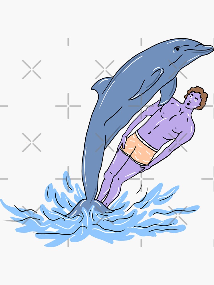 "Dolphin Man " Sticker for Sale by maddydfranca | Redbubble