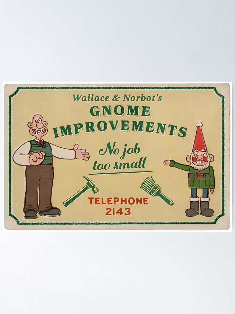 "Wallace & Gromit Norbot Gnome Improvements Vengeance Most Fowl" Poster ...