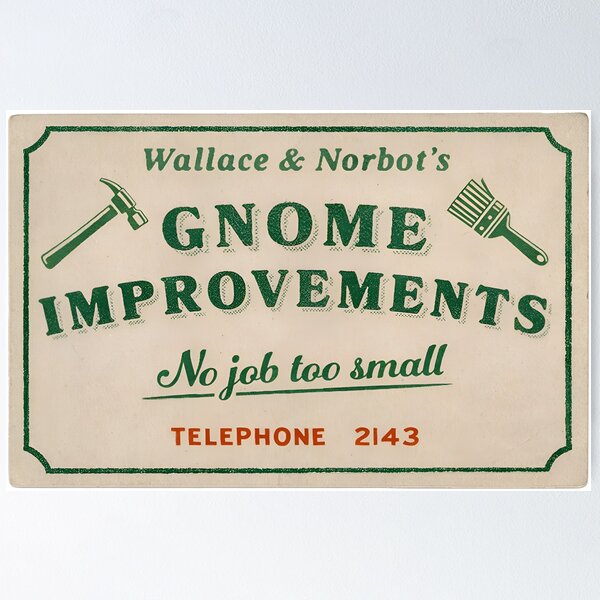 "Wallace & Gromit Norbot Gnome Improvements Vengeance Most Fowl" Poster ...