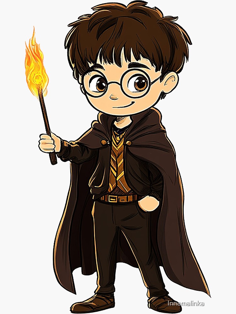 " Harry Potter Cartoon Wizard Magic Fantasy" Sticker for Sale by ...