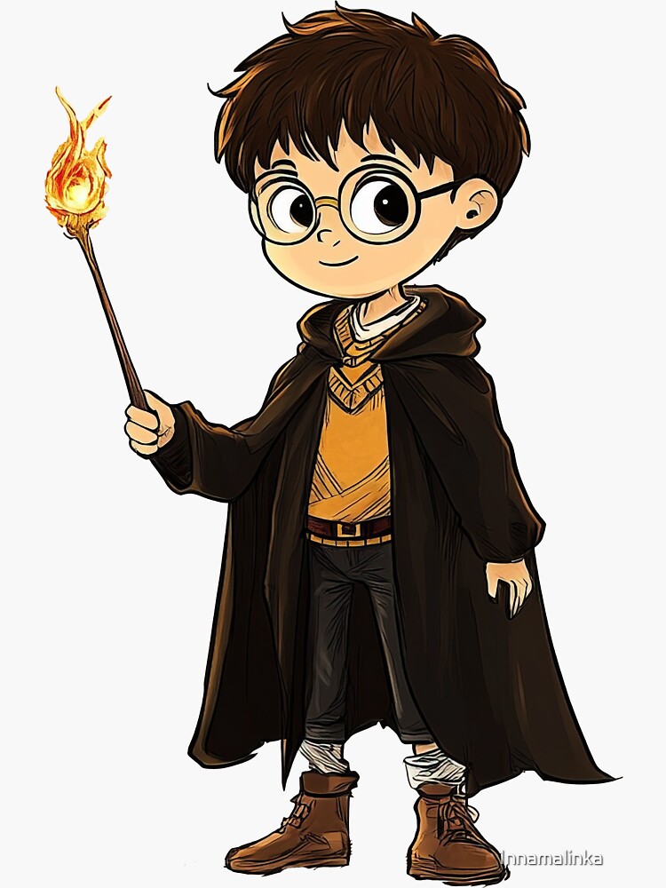 " Harry Potter Cartoon Wizard Magic Fantasy" Sticker for Sale by ...