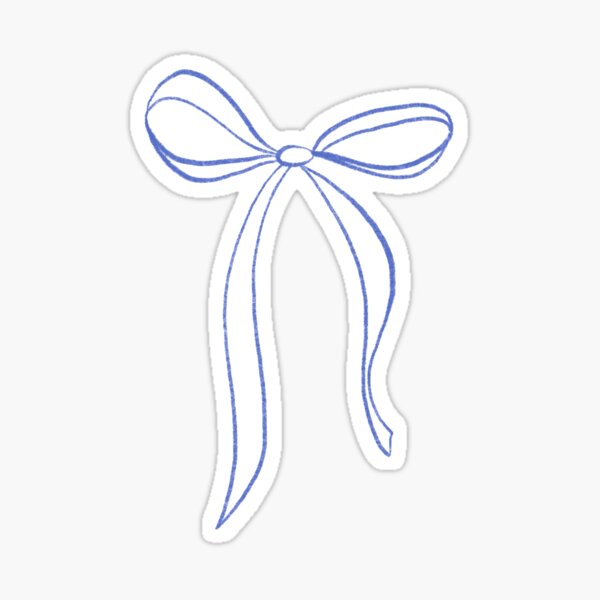 "Blue Bow" Sticker for Sale by noraxrose | Redbubble