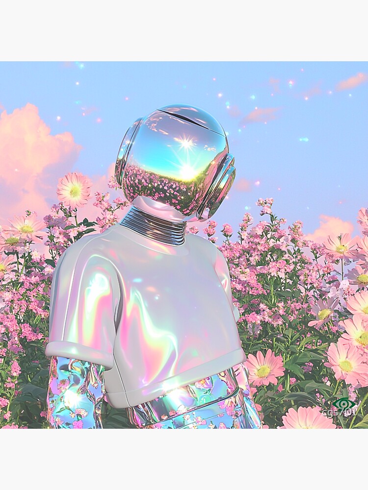 "Floral Android | Nature Meets Future | Y2K Dreamscape " Sticker for ...