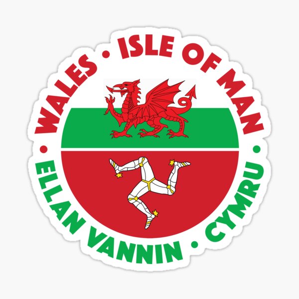 "Wales Isle of Man Sticker, Ellan Vannin Cymru" Sticker by Celticana ...