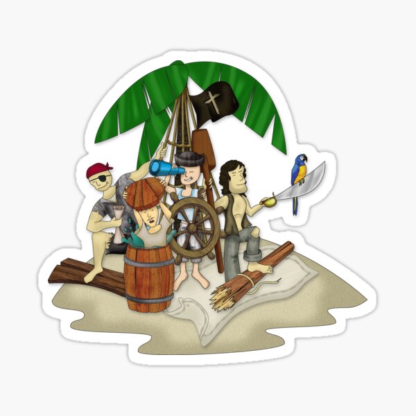 "Pirates!" Sticker for Sale by pixelvision | Redbubble