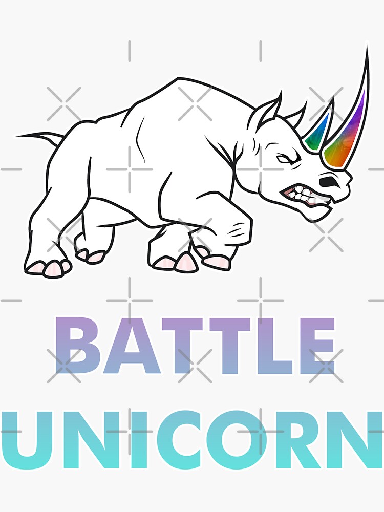 "Battle Unicorn" Sticker by Superhygh | Redbubble