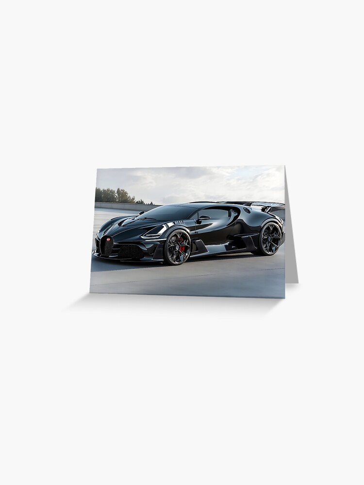 "Black Bugatti Centodieci Poster – Luxury Hypercar Art" Greeting Card ...