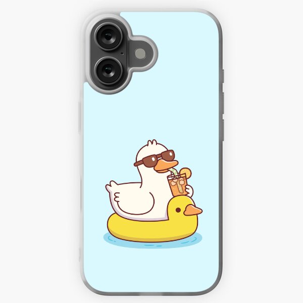 "Funny Duck With Sunglasses On Ducky Pool Float" iPhone Case for Sale ...