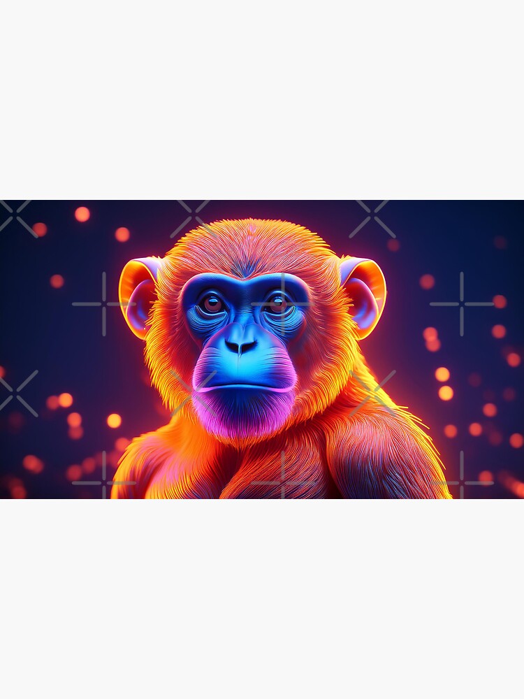"Blue Skin | Glowing Neon Monkey Collection | Hyperrealistic" Sticker ...