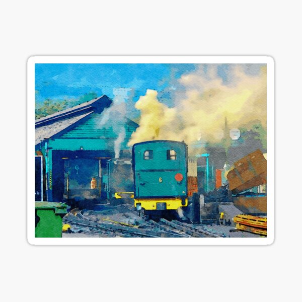 "Watercolor depiction of Snowdon Mountain Railway in Wales with vibrant ...