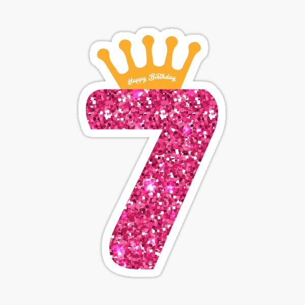 Pegatina «Séptimo feliz cumpleaños de Queens Crow para niñas» de ...