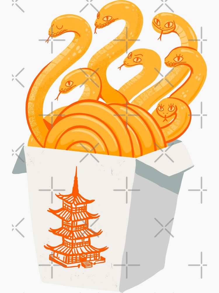 "Snake noodles" Sticker for Sale by ppmid | Redbubble