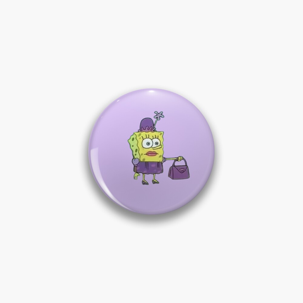 "SpongeBob in a Purple Dress with Lipstick & Purse – Funny Cartoon Meme ...