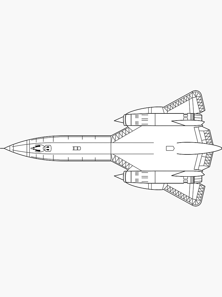 "SR-71 Blackbird Top View Line Art" Sticker for Sale by Aero-ink45 ...