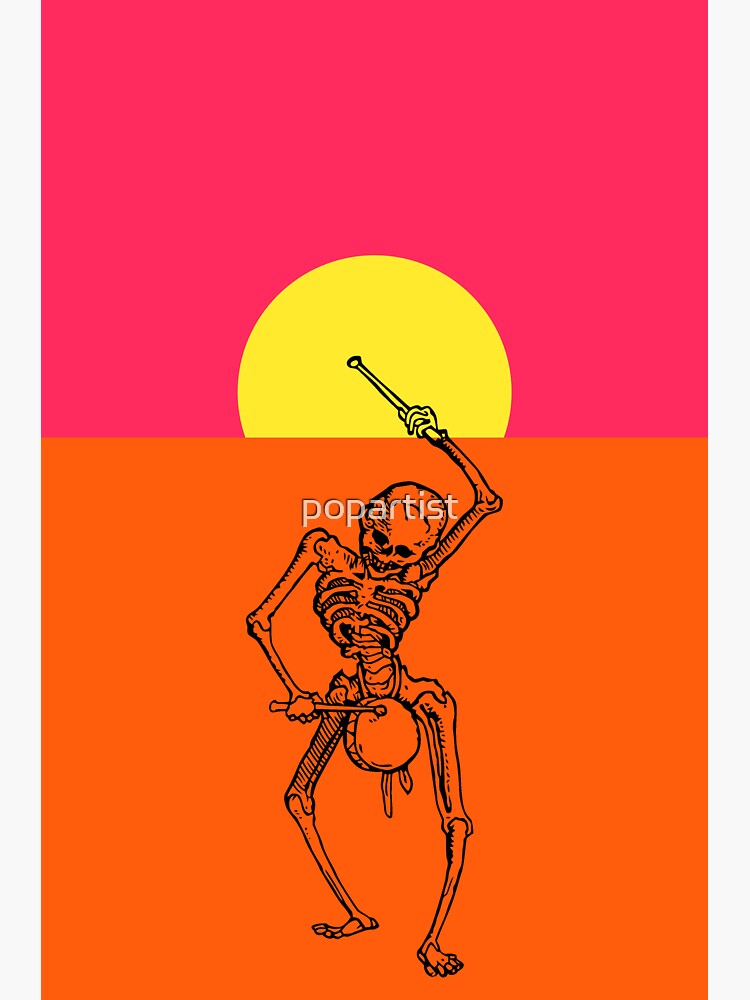"Pop Art Dead Skeleton Drummer" Sticker for Sale by popartist | Redbubble