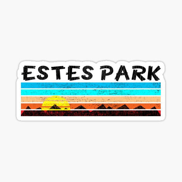 "Estes Park Colorado Mountains Vintage Sunset Grunge Distressed 70's ...