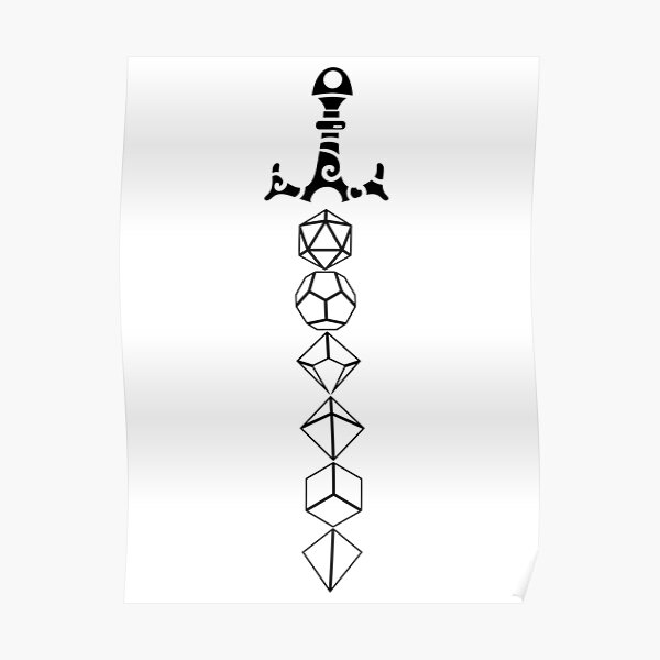 "Polyhedral Dice Sword" Poster by pixeptional | Redbubble