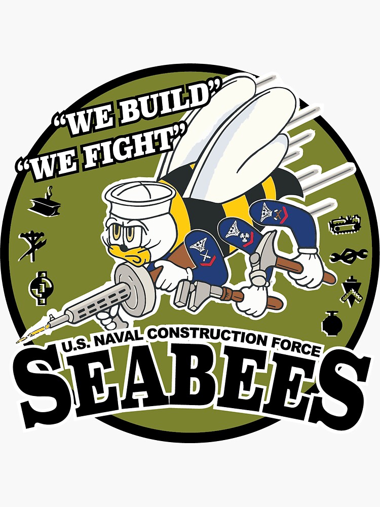 "Seabees Build and Fight" Sticker for Sale by NavySeabees | Redbubble