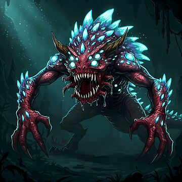 "Crystalline Horror Creature - Dark Fantasy Art" Sticker for Sale by ...