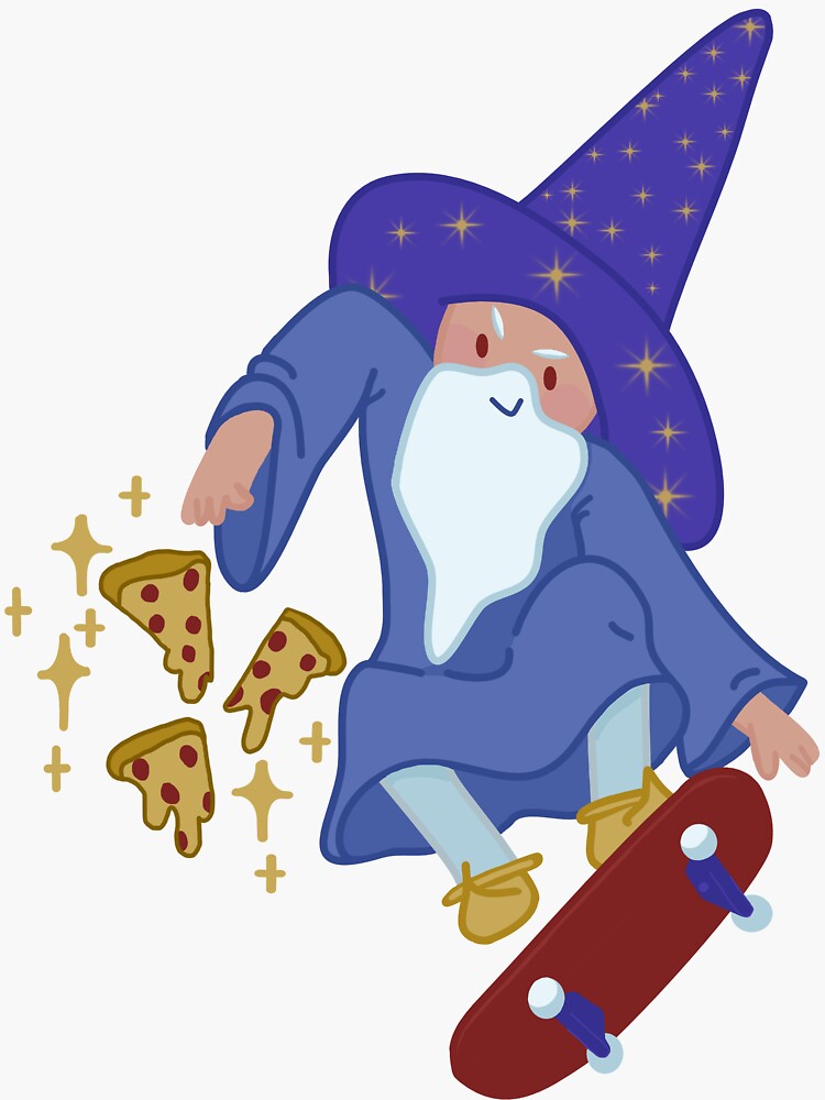 "Magical Skateboarding Wizard" Sticker for Sale by spekeasies | Redbubble