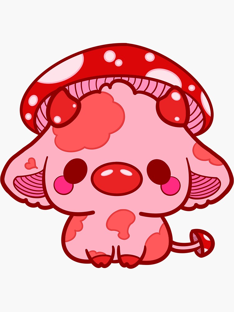 "Kawaii Mooshroom Cow" Sticker for Sale by NamelessNeuro | Redbubble