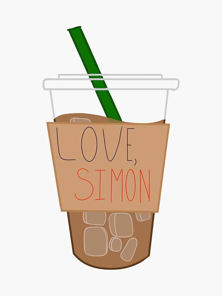 Pegatina «Amor, Simon Iced Coffee» de averysart | Redbubble