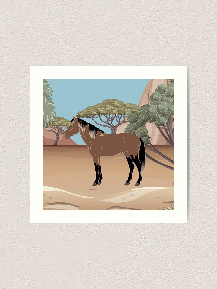 "Abyssinian Horse, horse roan on a landscape background, light saddle ...