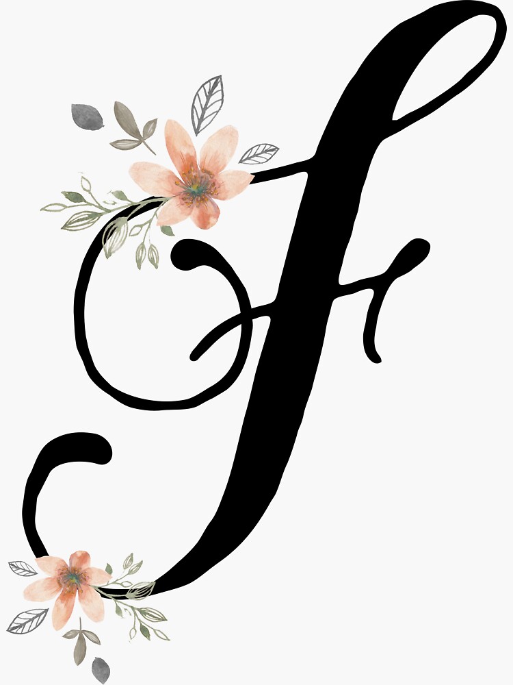 "Monogram F" Sticker for Sale by MaPetiteFleur | Redbubble