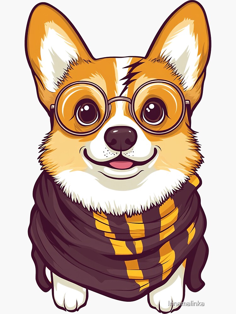 " Harry Potter Cartoon Wizard Magic Fantasy, magical dog, magical corgi ...