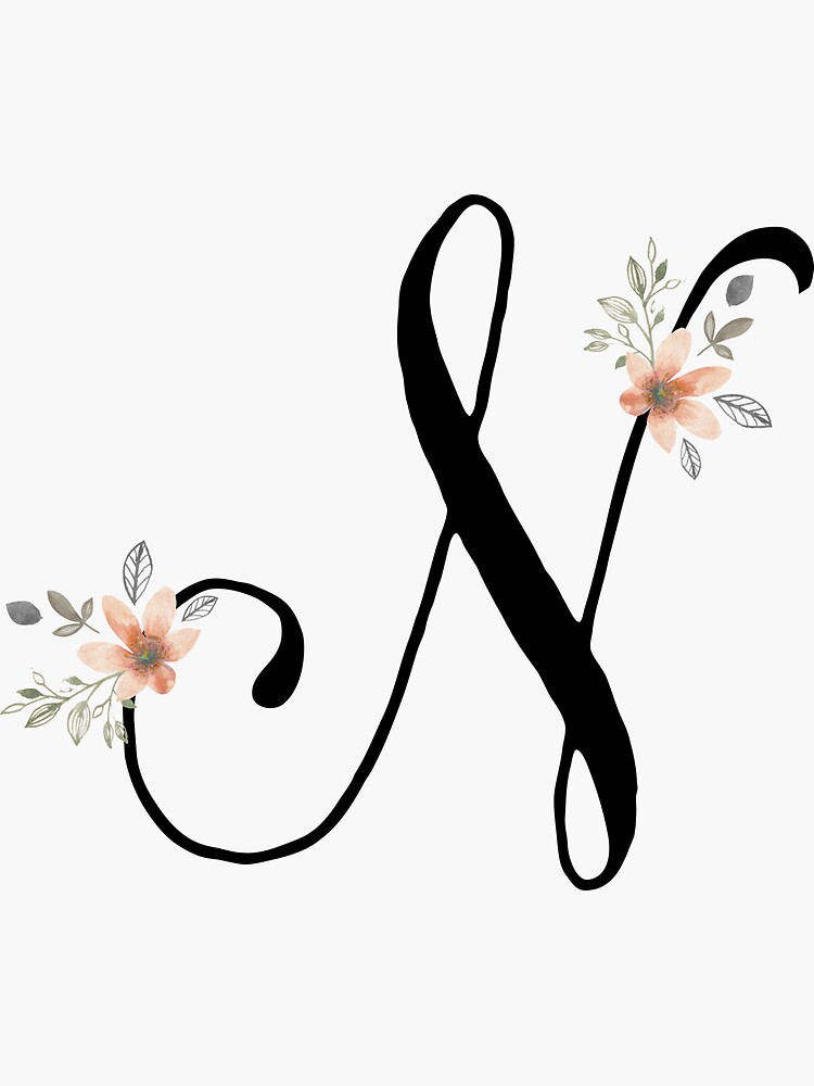 "Monogram N" Sticker for Sale by MaPetiteFleur | Redbubble