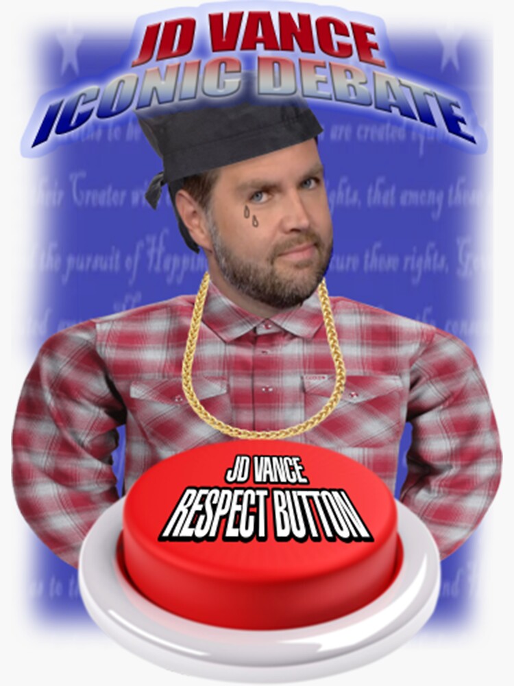 "JD Vance Iconic Debate" Sticker for Sale by intelsolut | Redbubble