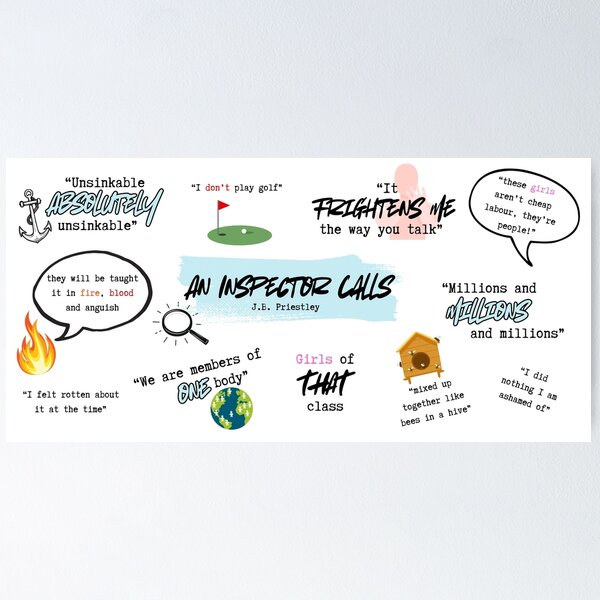 "An Inspector Calls Key Quotes " Poster for Sale by beckieowen | Redbubble