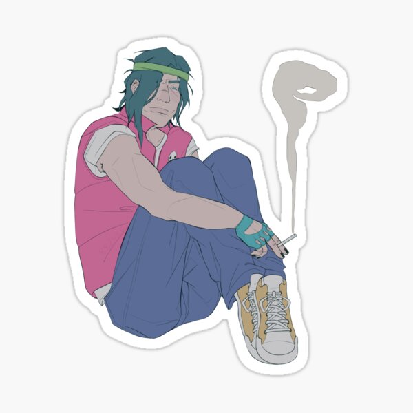 "Biker with a Cig [Hotline Miami]" Sticker for Sale by reznyck- | Redbubble