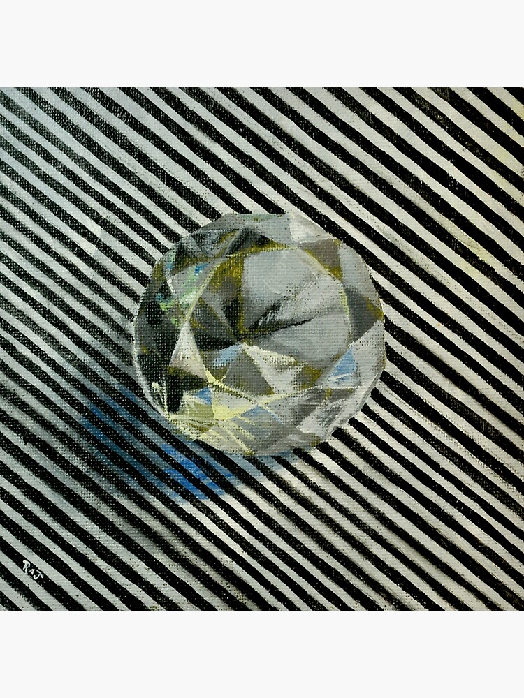"Crystal Diamond on Stripes painting in Acrylic" Sticker for Sale by ...