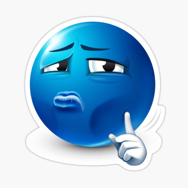 "blue emoji meowing jawline meme" Sticker for Sale by R4ndomArt | Redbubble