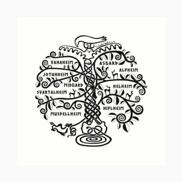 "The World Tree - Yggdrasil" Art Print for Sale by CorpseCafe | Redbubble