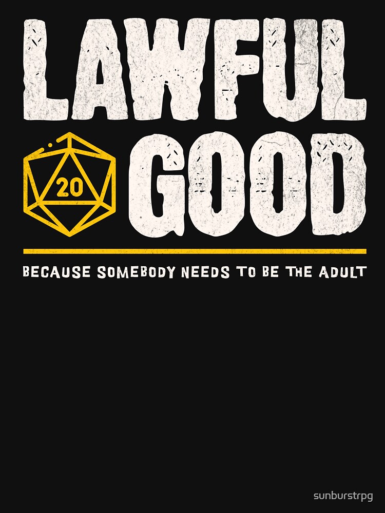"Lawful Good Alignment" Essential T-Shirt for Sale by sunburstrpg | Redbubble