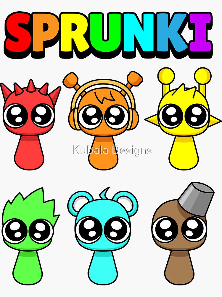 "Sprunkies Cute Characters" Sticker for Sale by Marek Kubala | Redbubble