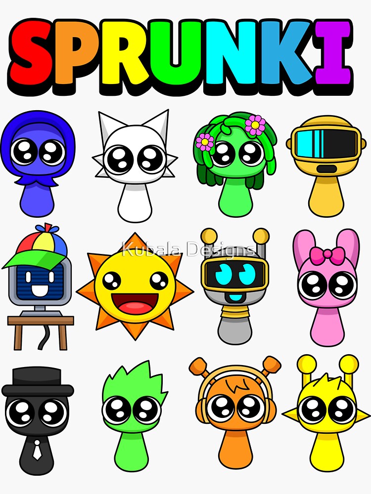 "Sprunkies Cute Characters" Sticker for Sale by Darcekar | Redbubble