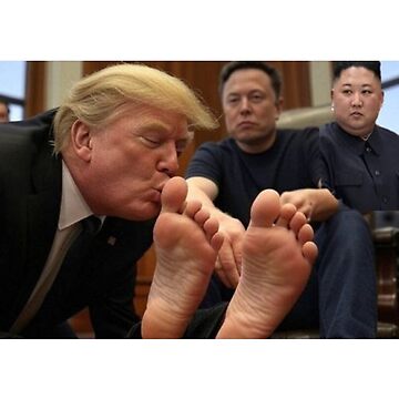 "Trump Kissing Elon Musk's Feet" Sticker for Sale by CrystalCoastNC ...